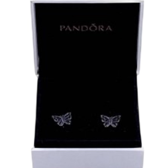 Pandora | Jewelry | Pandora Sterling Silver Butterfly Outline Stud ...